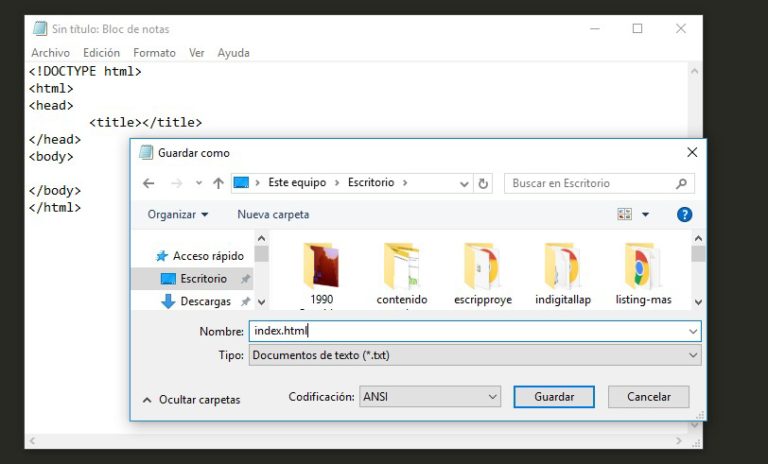 Ejemplos de html en bloc de notas - Darwin